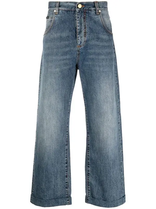 Etro Logo-patch Straight-leg Jeans