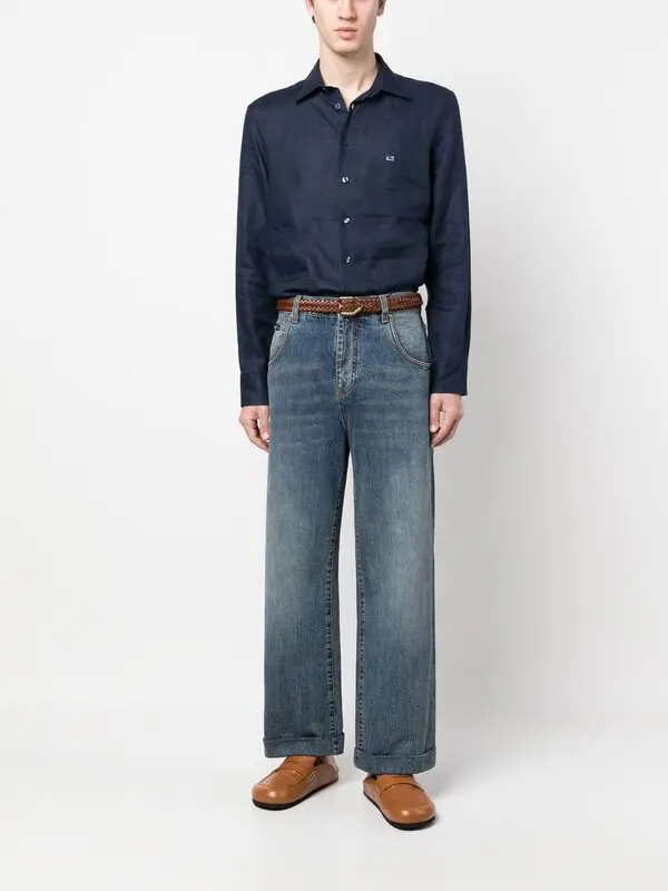 Etro Logo-patch Straight-leg Jeans