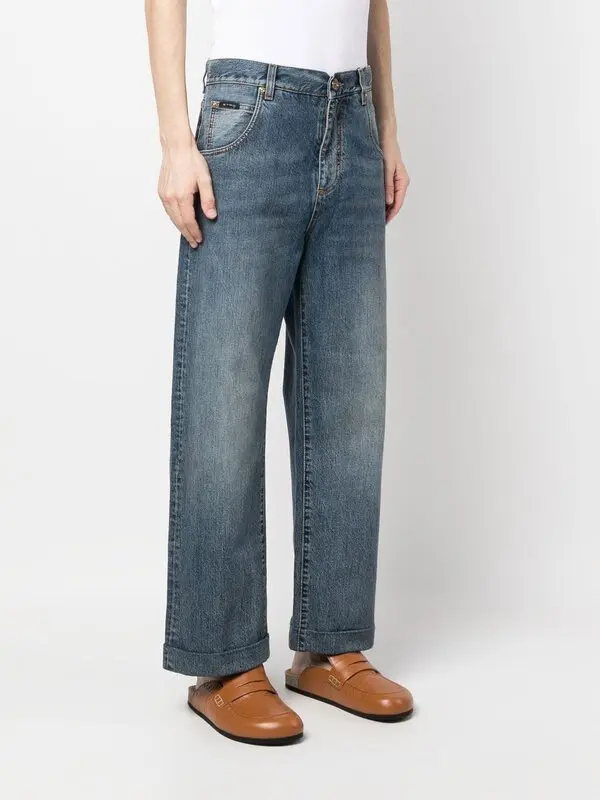 Etro Logo-patch Straight-leg Jeans