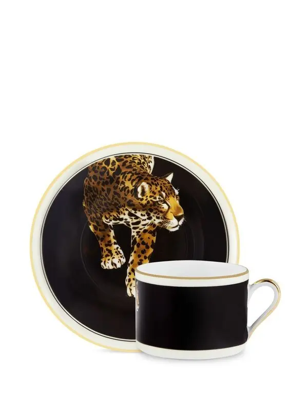 Dolce & Gabbana Tiger Porcelain Tea Set - Black