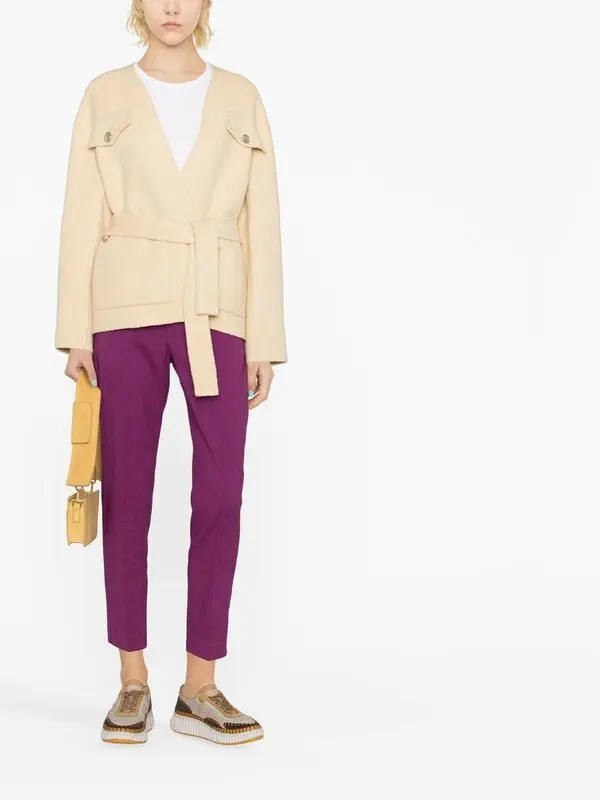 Maje Belted Wool Blend Wrap Jacket