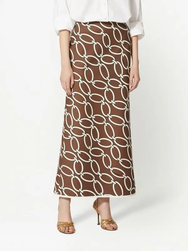 Valentino Garavani Chain-link Print Virgin Wool Skirt