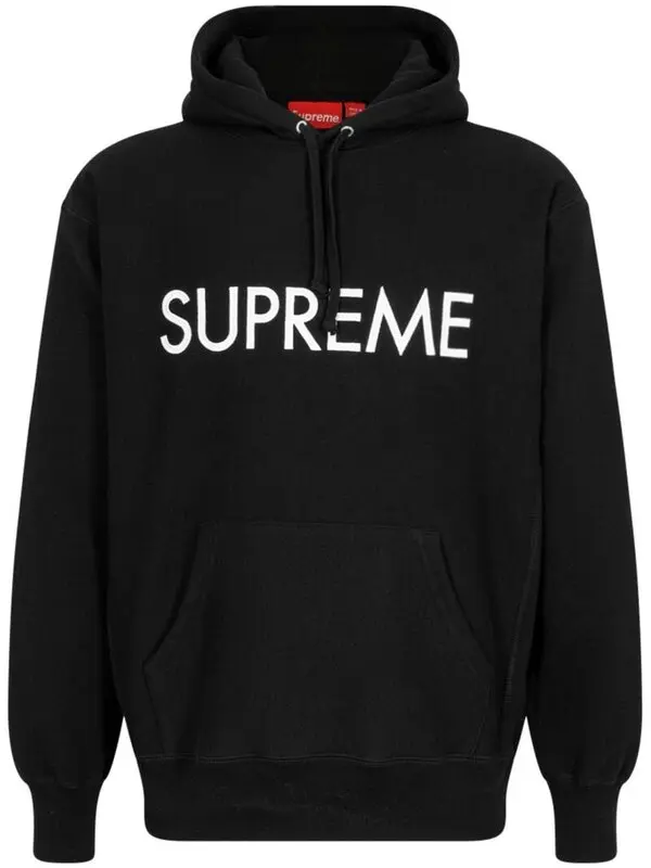 Supreme Capital Logo Hoodie - Black