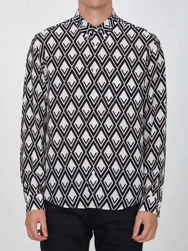 Valentino Garavani Black And White Silk Shirt
