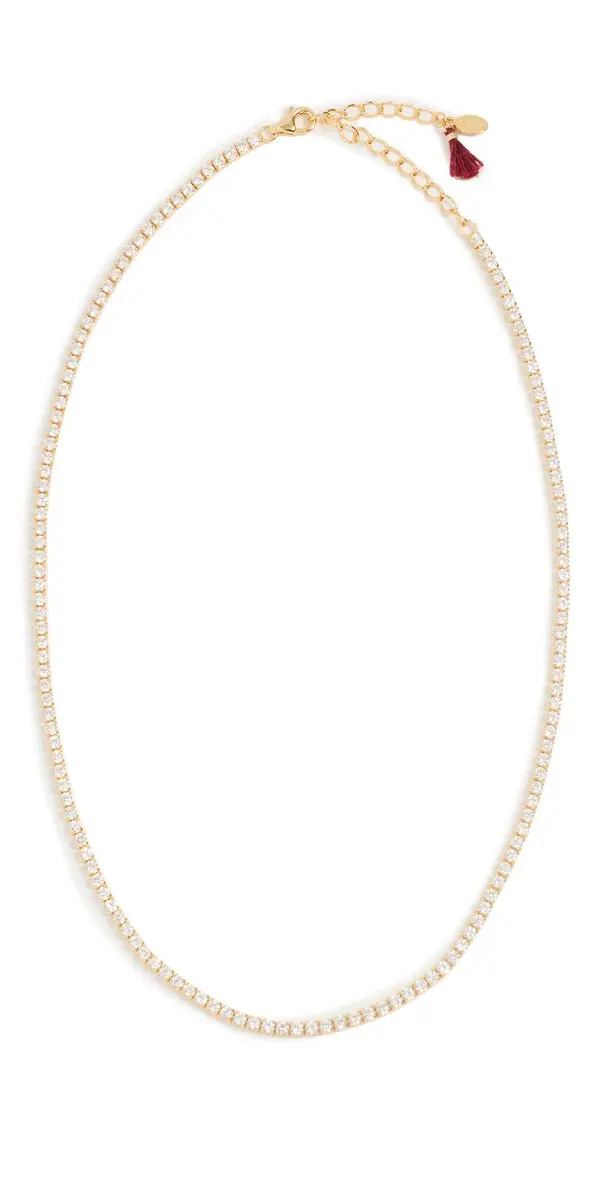 Shashi Tennis Cubic Zirconia Necklace - Gold