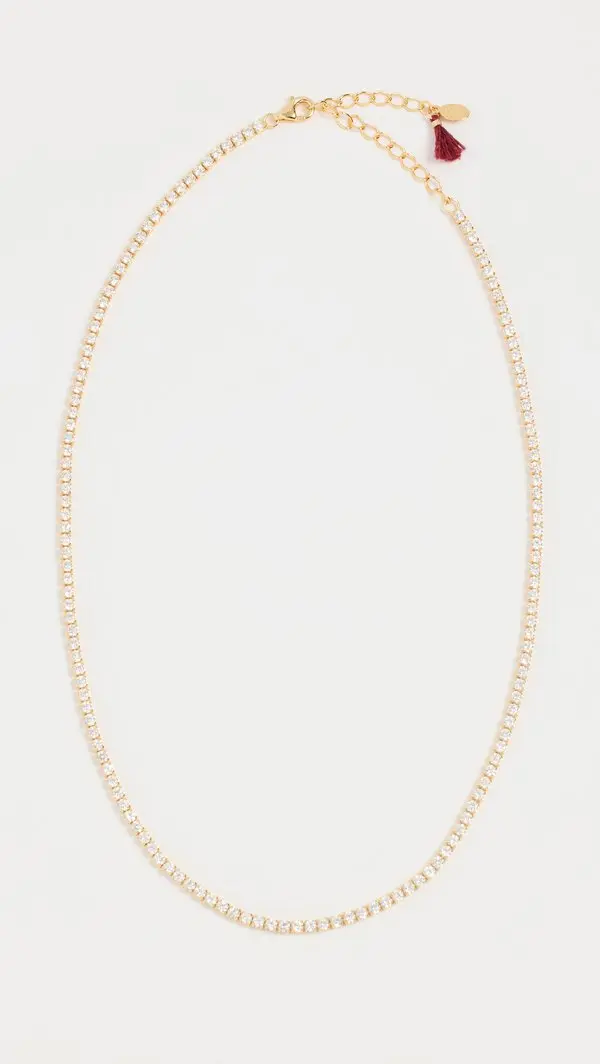 Shashi Tennis Cubic Zirconia Necklace - Gold