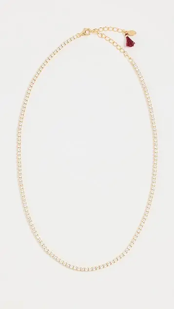 Shashi Tennis Cubic Zirconia Necklace - Gold