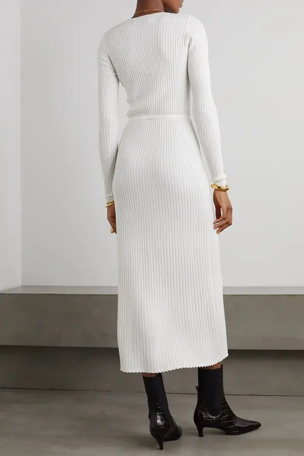 Gabriela Hearst Luisa Ribbed Wool And Silk-blend Maxi Dress