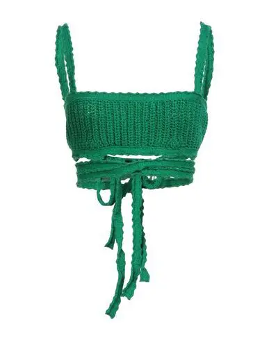 Alanui Knitted Crop Top - Green