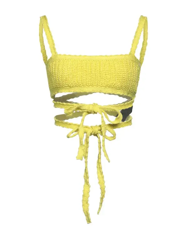 Alanui Knitted Crop Top - Yellow