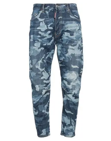 Dsquared2 Straight-leg Jeans With Camouflage Print And Leather Trim