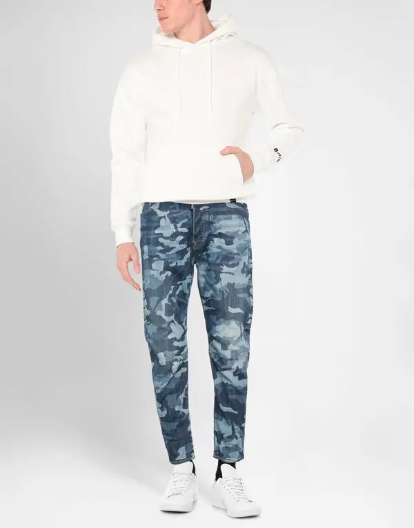 Dsquared2 Straight-leg Jeans With Camouflage Print And Leather Trim