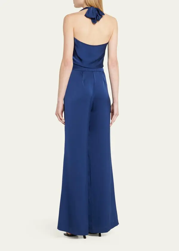 Ramy Brook Harriet Satin Halter Jumpsuit