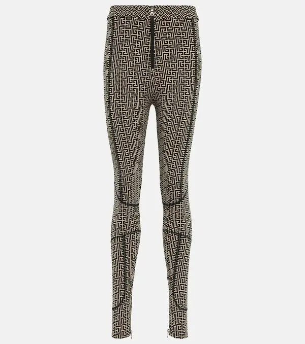 Balmain Monogram Knit Leggings