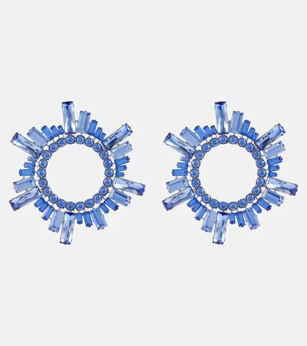 Amina Muaddi Begum Crystal Earrings - Blue