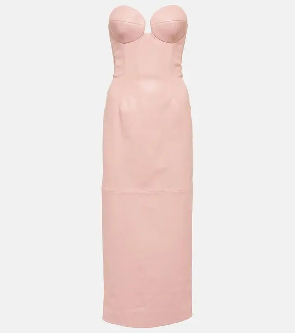 Magda Butrym Leather Bustier Midi Dress