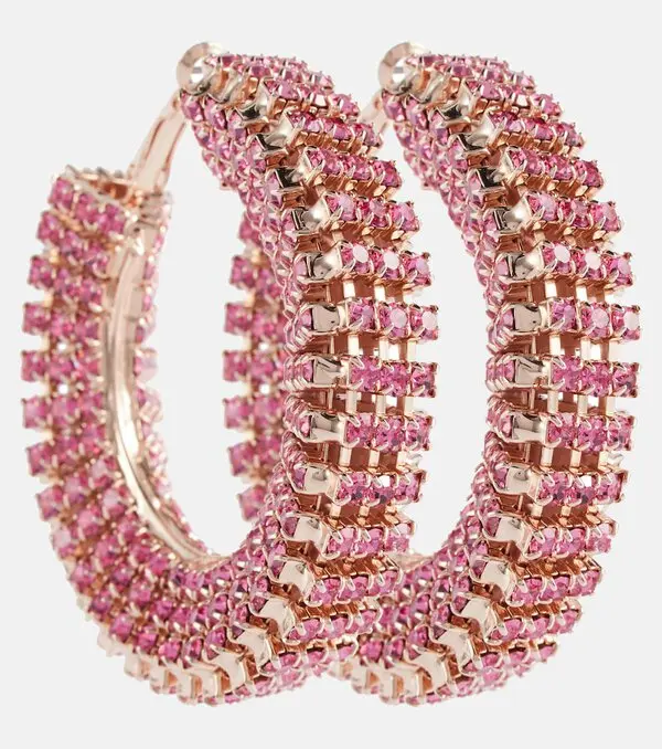 Magda Butrym Crystal-embellished Hoop Earrings - Pink