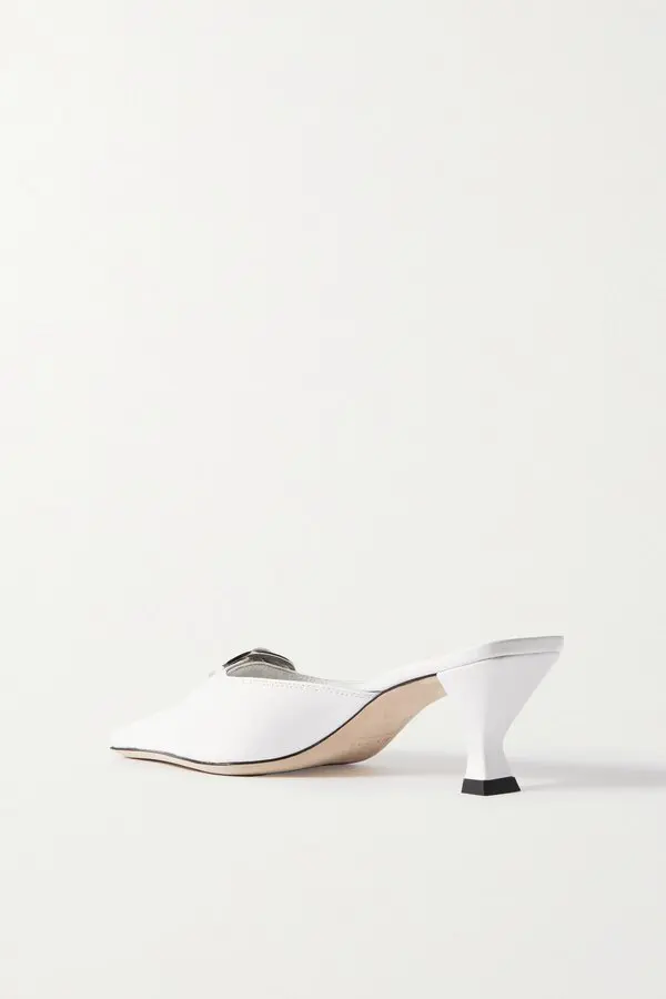 By Far Evelyn Buckled Leather Mules