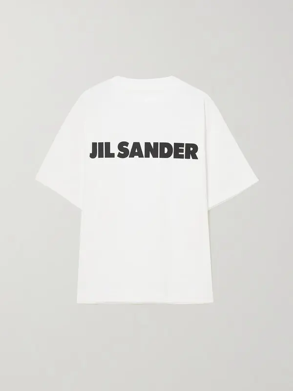 JIL SANDER Printed Cotton-jersey T-shirt - Neutrals