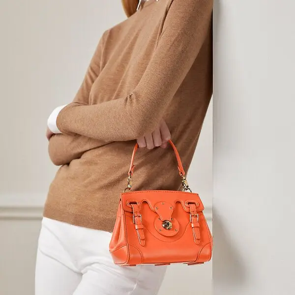 Ralph Lauren Soft Ricky 18 Calfskin Bag - Clementine