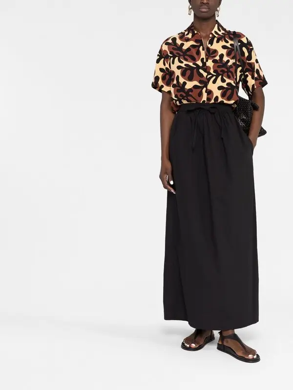Matteau Relaxed Drawstring-waist Organic Cotton Midi Skirt