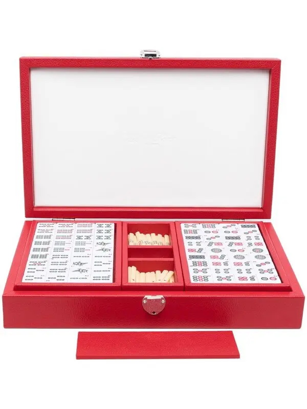 HECTOR SAXE Mah-jong Leather Game Set - Red