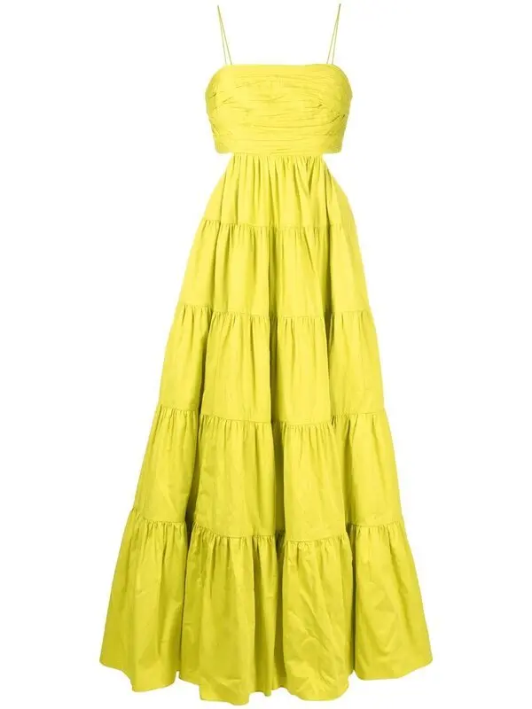 chinese dress ladies Cleo Gown-CHARTREUSE / 6 main image 0
