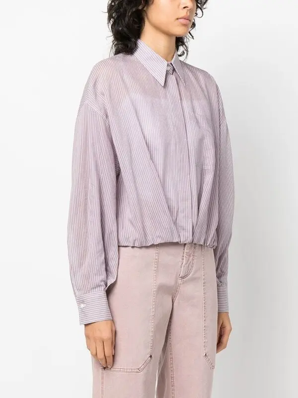 Brunello Cucinelli Vertical-stripe Long-sleeve Shirt