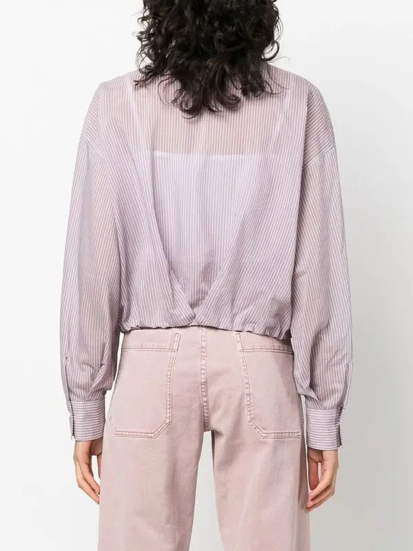 Brunello Cucinelli Vertical-stripe Long-sleeve Shirt