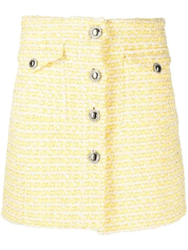 Alessandra Rich Tweed Button-up Skirt