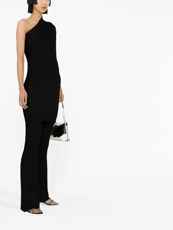 AERON One-shoulder Knitted Mini Dress - Brown