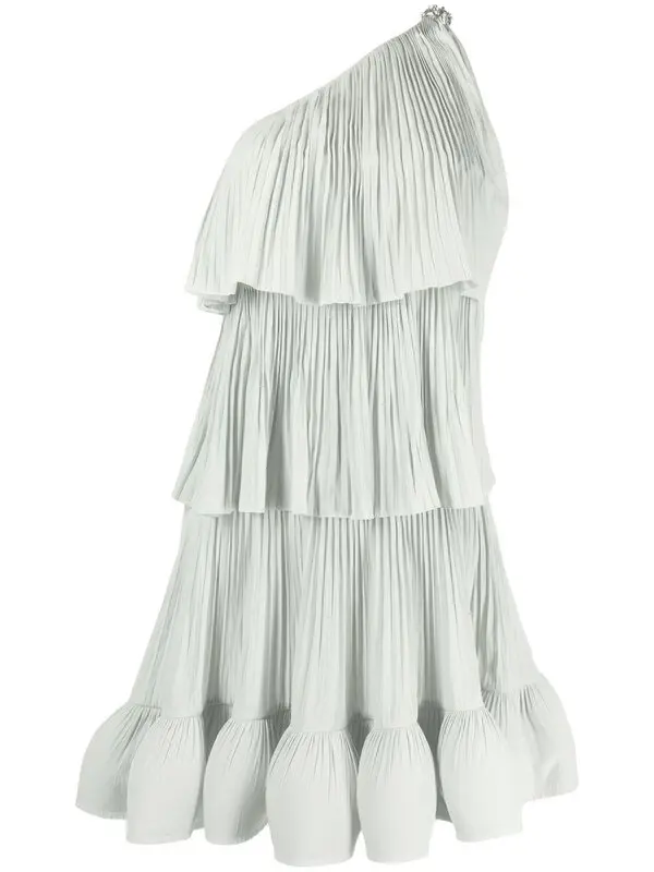 LANVIN Pleated One-shoulder Mini Dress
