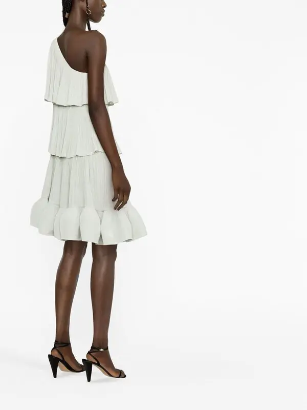 LANVIN Pleated One-shoulder Mini Dress