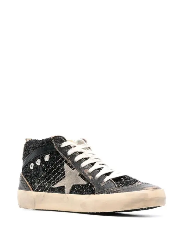 GOLDEN GOOSE Mid Star Lace-up Sneakers - Black