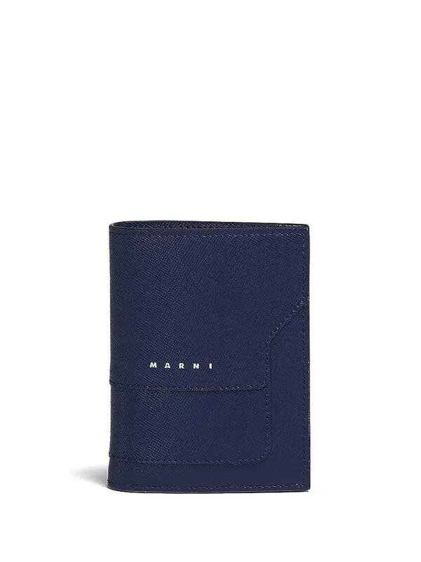 Marni Logo-print Leather Wallet - Blue
