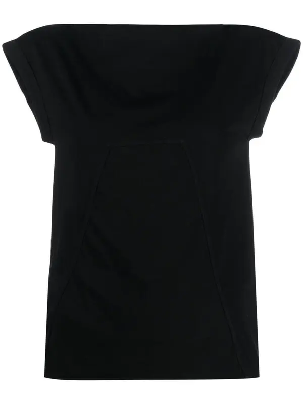 Rick Owens Sleeveless Cotton Top - Black
