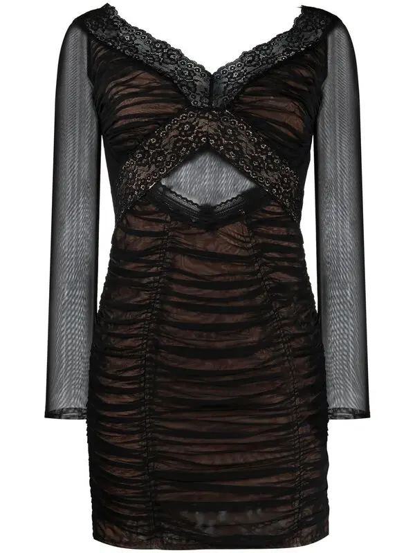 SELF-PORTRAIT Lace-trim Mini Dress