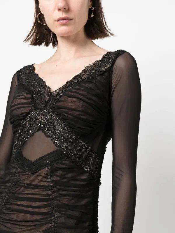 SELF-PORTRAIT Lace-trim Mini Dress