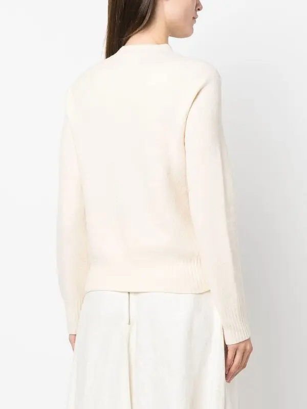 JIL SANDER Wool Crew Neck Jumper - White