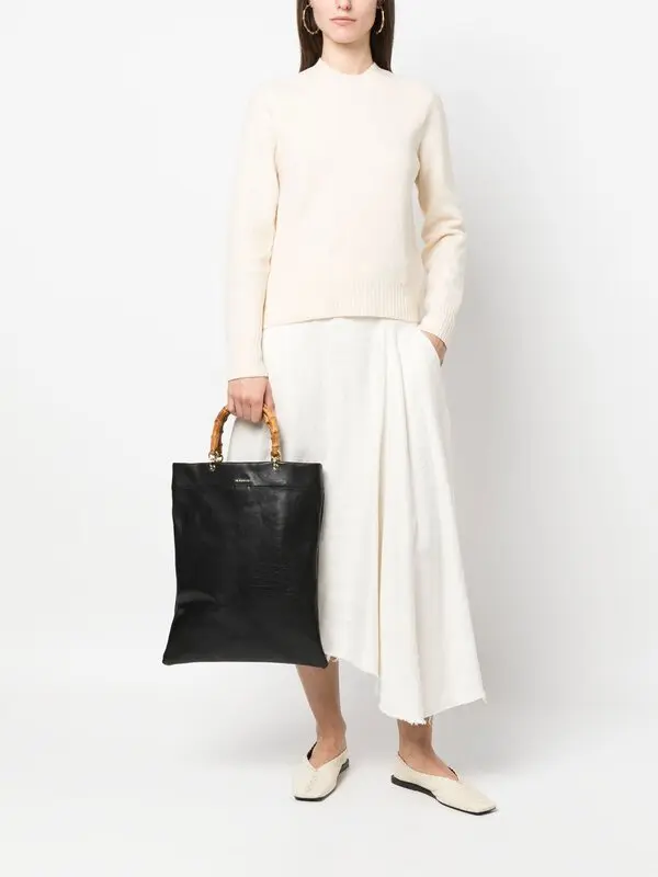 JIL SANDER Bamboo-handle Leather Tote