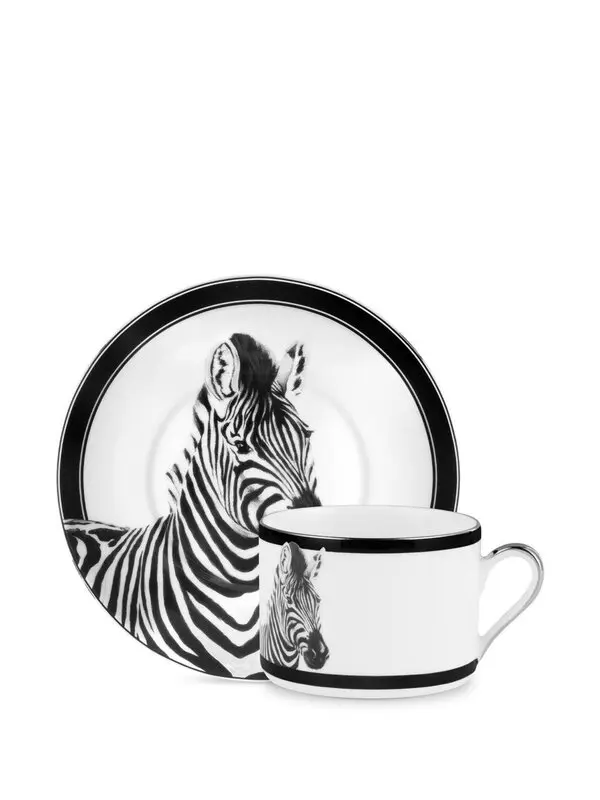 Dolce & Gabbana Zebra-print Porcelain Tea Set - White