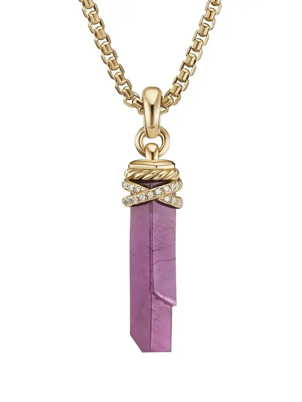 David Yurman 18kt Yellow Crystal Diamond Amulet - Gold