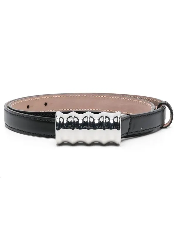 Khaite The Small Julius Leather Belt - Black | Editorialist display picture 1