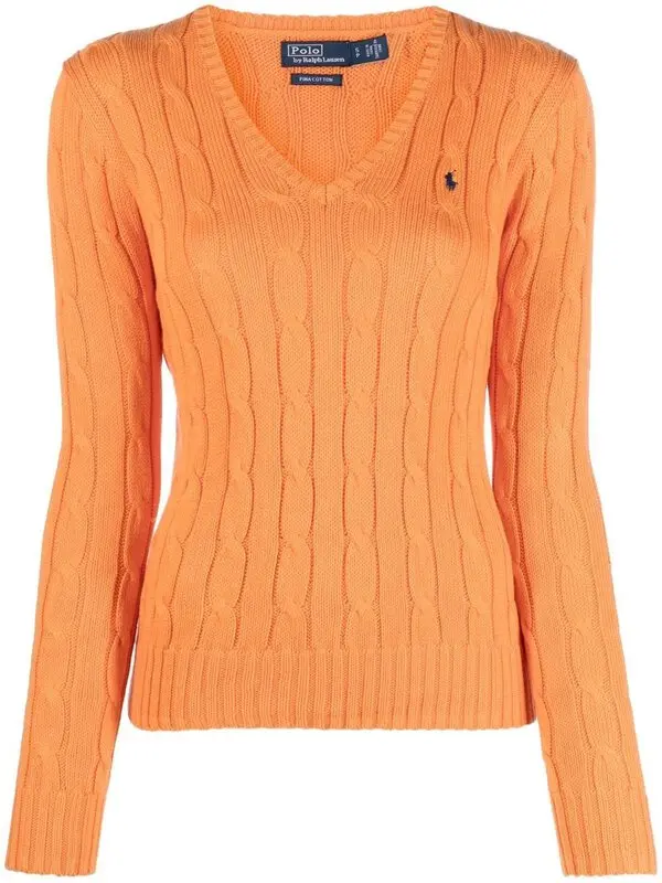 Polo Ralph Lauren Kimberly Cable-knit Jumper - Orange