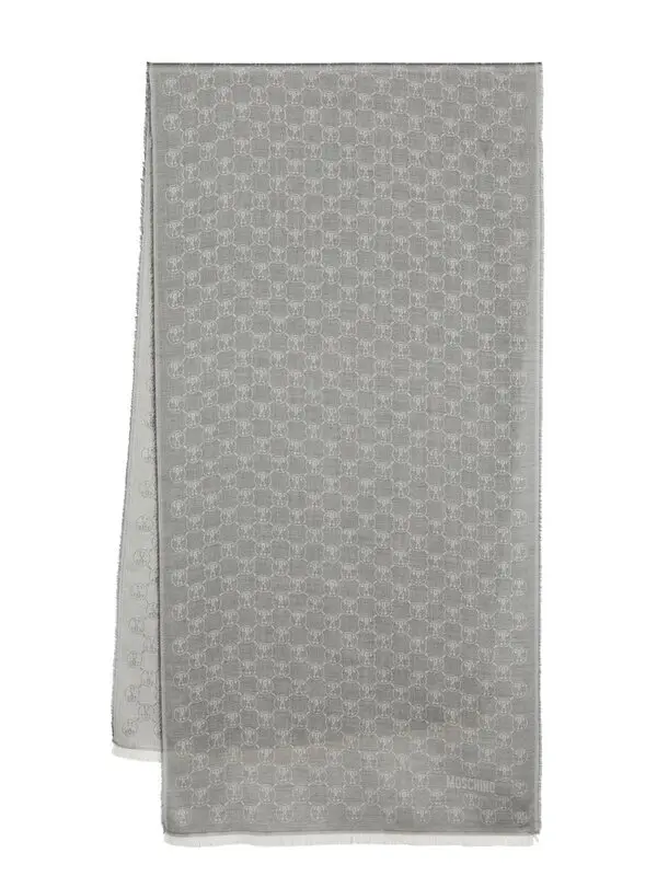 Moschino Monogram-pattern Scarf - Grey