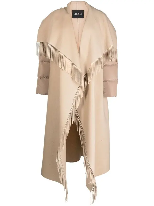 Goen.j Quilted Down Fringed Coat