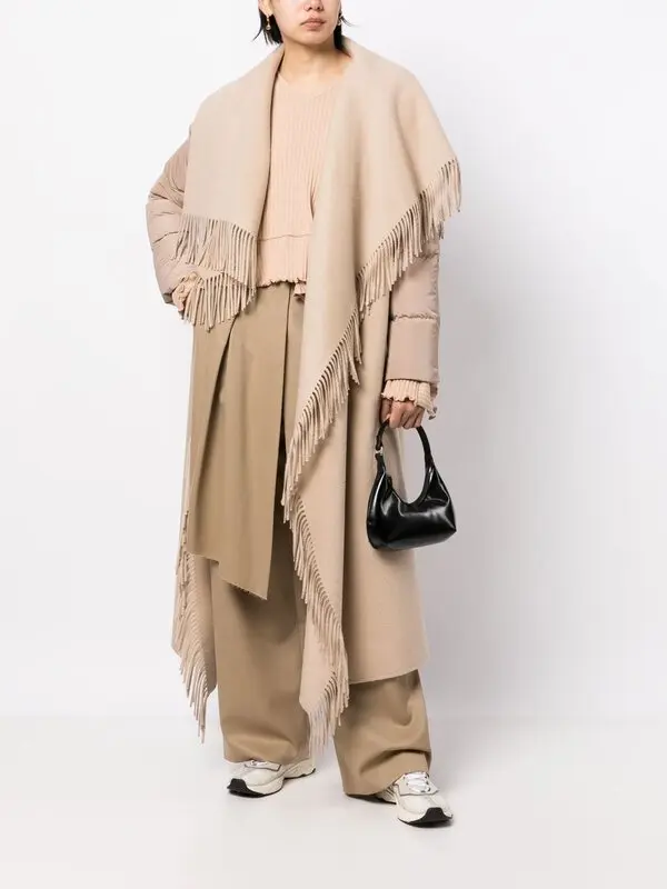 Goen.j Quilted Down Fringed Coat