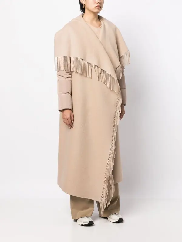Goen.j Quilted Down Fringed Coat