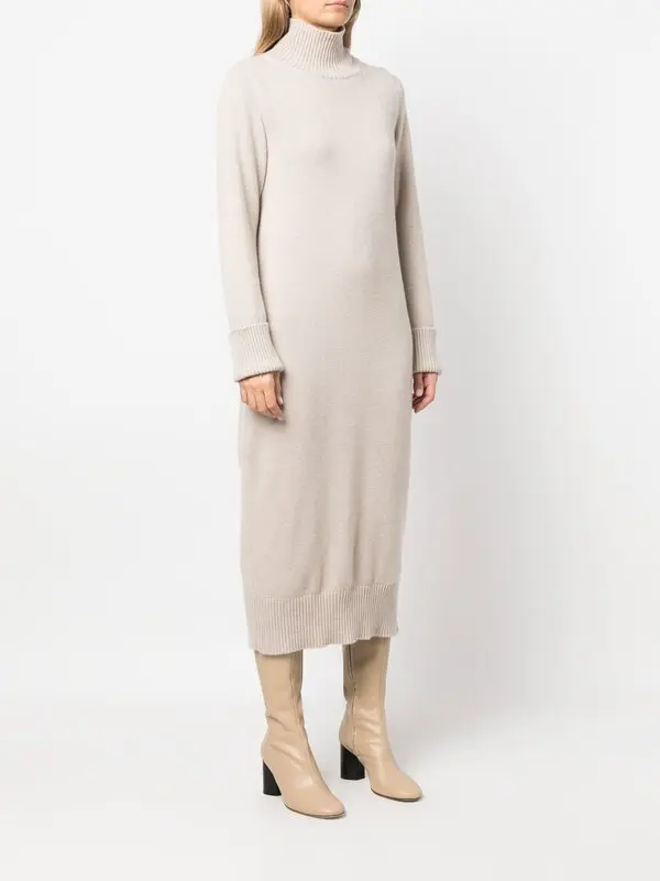 Eleventy Funnel-neck Knit Midi Dress