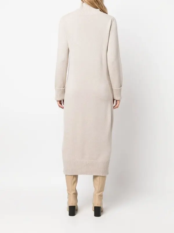 Eleventy Funnel-neck Knit Midi Dress